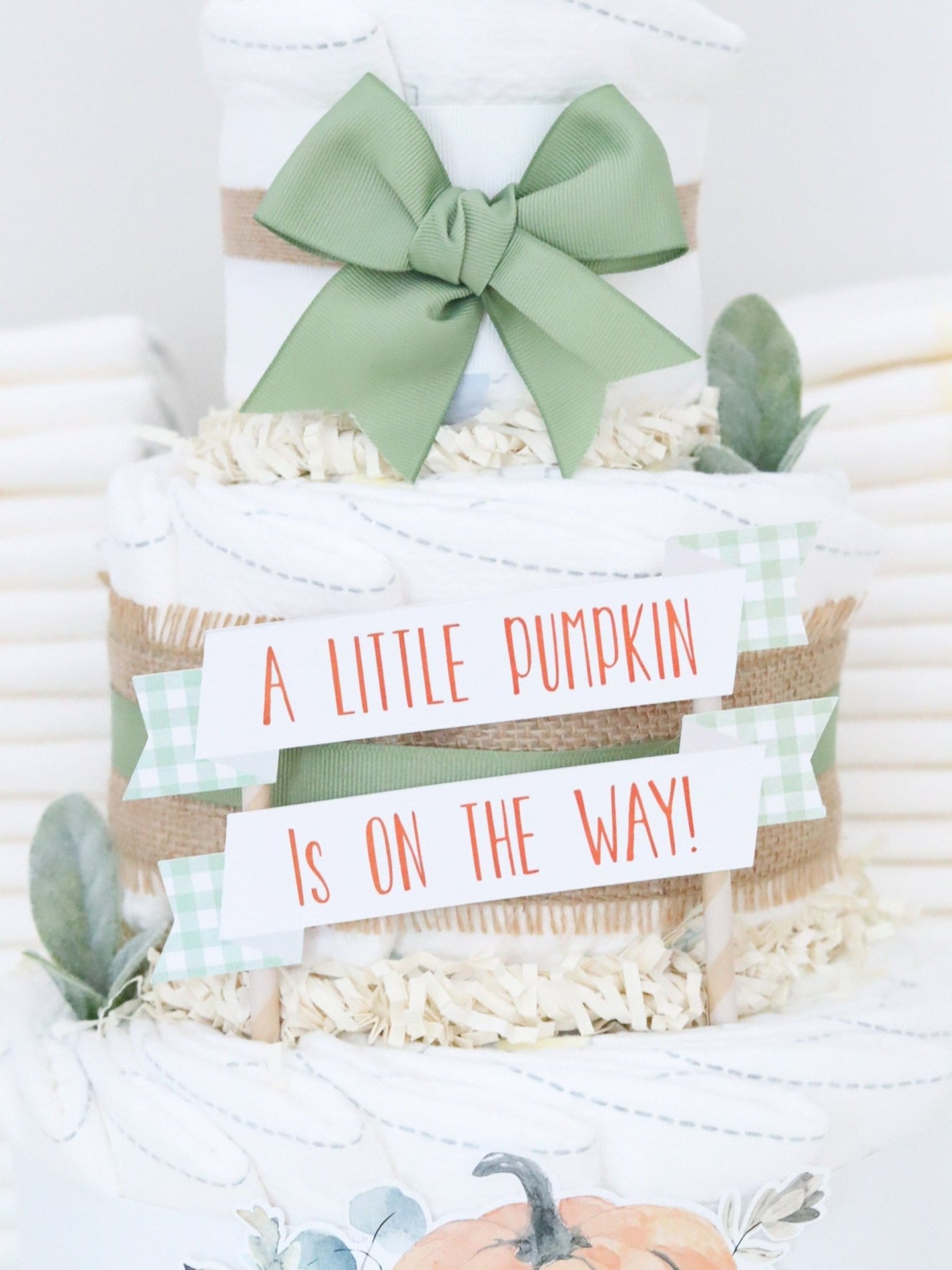A Little Pumpkin is on the Way Diaper Cake – Baby Blossom Company